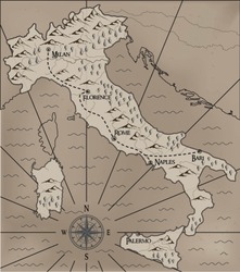 Vintage Map Of ITALY Free Stock Photo - Public Domain Pictures