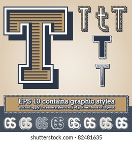 Old Fashioned Alphabet Letter T File Stock Vector (Royalty Free) 82481635