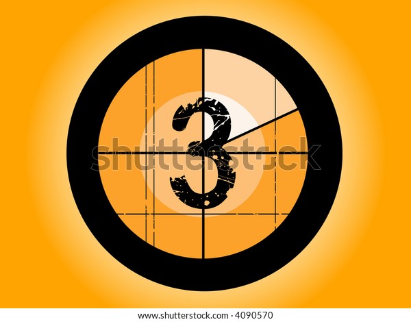Old Fashioned Film Countdown Number 3 Stock Vector (Royalty Free) 4090570