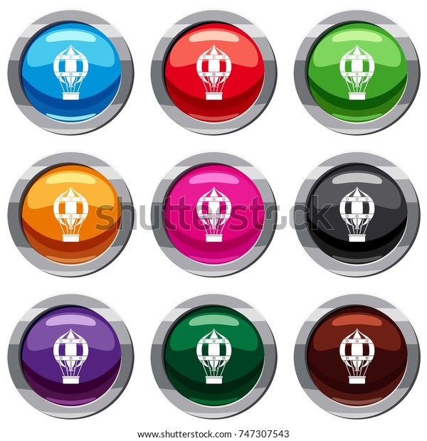 Old Fashioned Helium Balloon Basket Set Stock Vector (Royalty Free ...
