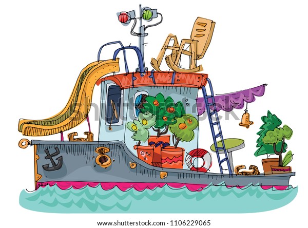 Old Fashioned Residential Boathouse Stock Vector (Royalty Free ...
