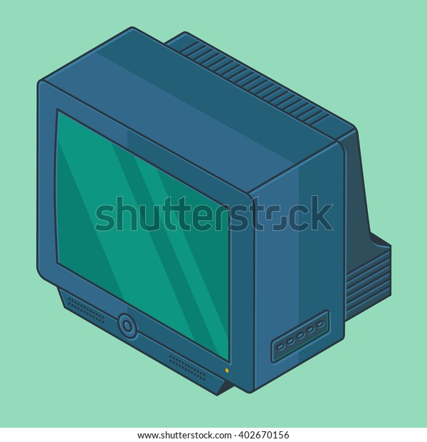 Old Fat Television Tv Set Vector Stock Vector (Royalty Free) 402670156 ...