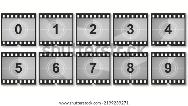 Old Film Movie Timer Count Set Stock Vector (Royalty Free) 2199239271 ...