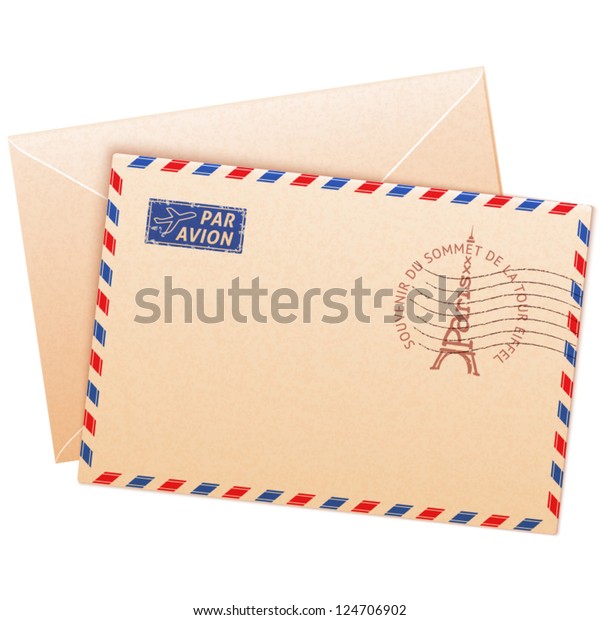 Old French Envelope Eiffel Tour Sign Stock Vector (Royalty Free ...
