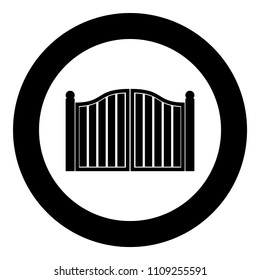 Old Gate Icon Black Color Circle Stock Vector (Royalty Free) 1109255591 ...