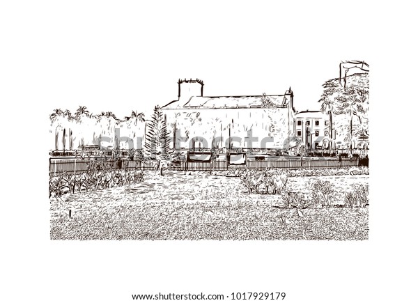Old Goa India Hand Drawn Sketch Stock Vector (Royalty Free) 1017929179 ...
