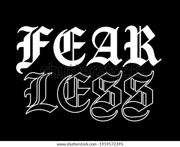 Old Gothic Fearless Slogan Print Ancient Stock Vector (Royalty Free ...