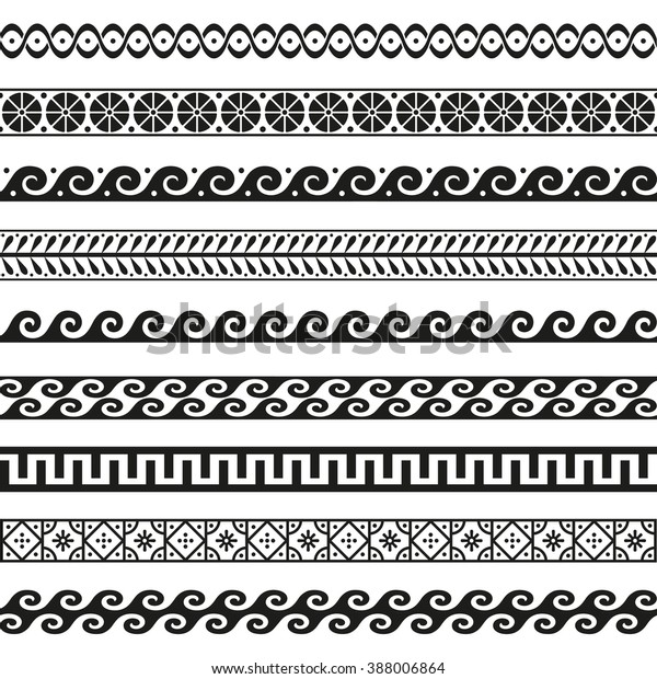 Old Greek Border Designs Stock Vector (Royalty Free) 388006864