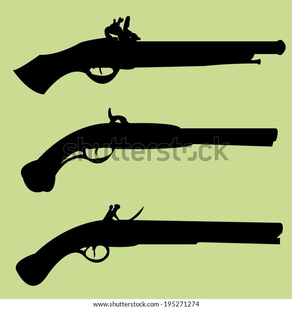 Old Gun Icon Set Stock Vector (Royalty Free) 195271274 | Shutterstock