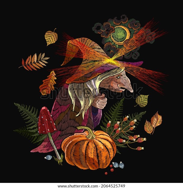 Old Hag Witch Wearing Hat Halloween Stock Vector (Royalty Free ...