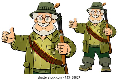 Old Hunter Cartoon Character Stock Vector (Royalty Free) 753468817 ...