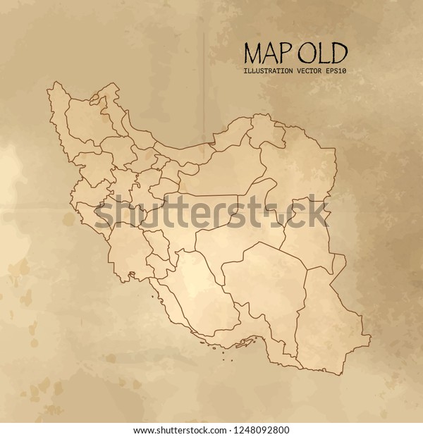 Old Iran Map Vintage Paper Texture Stock Vector (Royalty Free ...