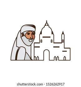 Old Islamic Man Mosque Building Vector 스톡 벡터(로열티 프리) 1526262917 ...
