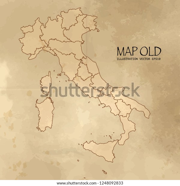 Old Italy Map Vintage Paper Texture Stock Vector (Royalty Free ...