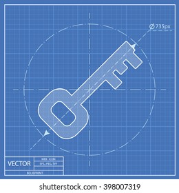 Old Key Blueprint Icon Stock Vector (Royalty Free) 398007319 | Shutterstock