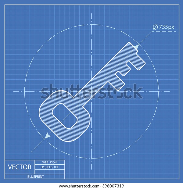 Old Key Blueprint Icon Stock Vector (Royalty Free) 398007319 | Shutterstock