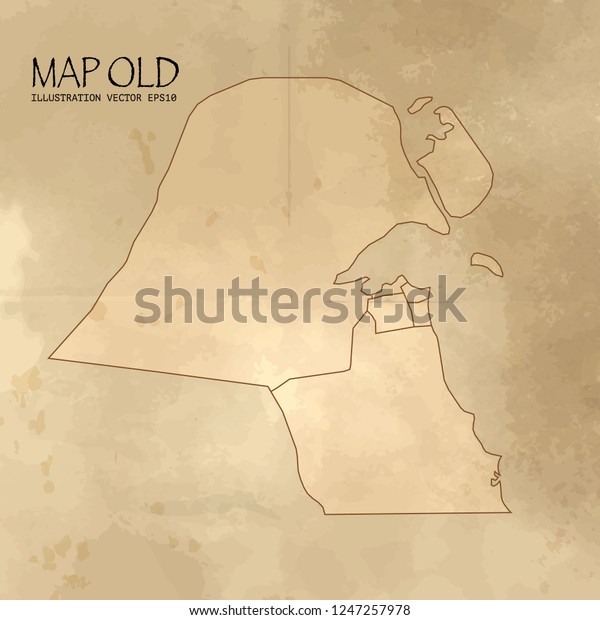 Old Kuwait Map Vintage Paper Texture Stock Vector (Royalty Free ...