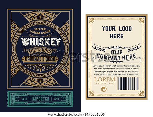 Old label design for Whiskey and Wine label, Restaurant banner, Beer ...