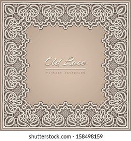 Square Frame Cutout Paper Lace Border Stock Vector (Royalty Free ...