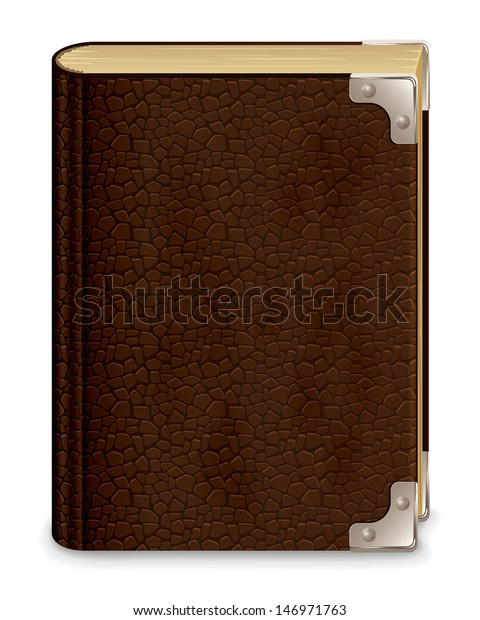 Old Leather Book Isolated On White Stock Vector (Royalty Free ...