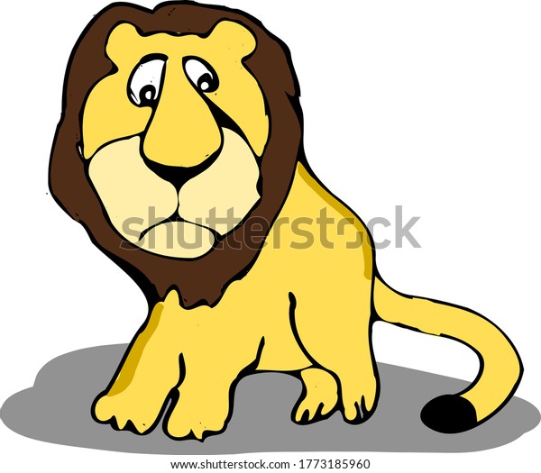 늙은 사자 고립된 동물 벡터 만화 스톡 벡터(로열티 프리) 1773185960 | Shutterstock
