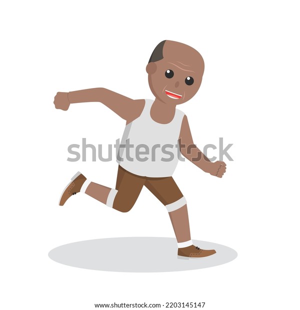 Old Man African Running Design Character Stock Vector (Royalty Free ...