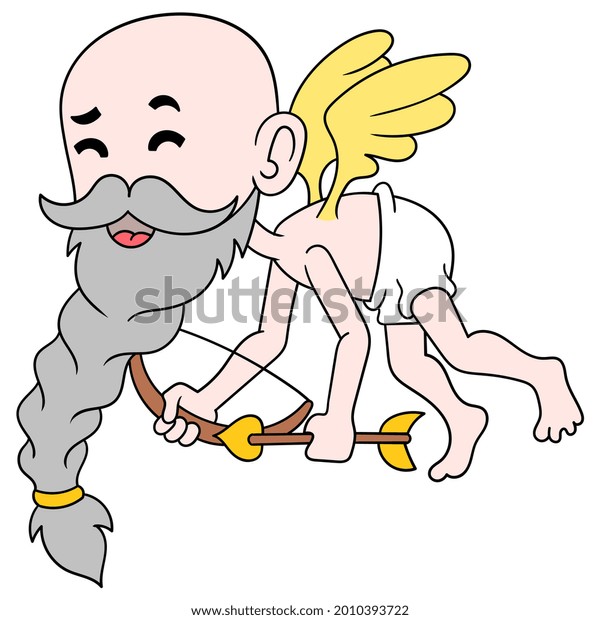 Old Man Angel Flying Holding Love Stock Vector (Royalty Free ...