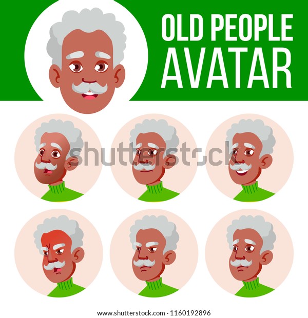 Old Man Avatar Set Vector Black Stock Vector (Royalty Free) 1160192896 ...