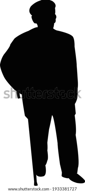 Old Man Body Silhouette Vector Stock Vector (Royalty Free) 1933381727 ...