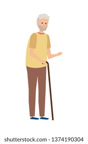 Old Man Cane Character Stock Vector (Royalty Free) 1374190304 ...