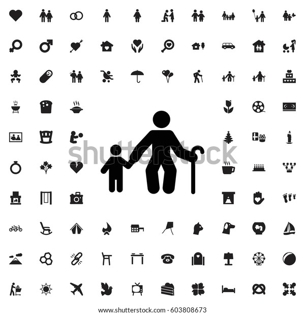 Old Man Child Icon Illustration Isolated Stock Vector (Royalty Free ...