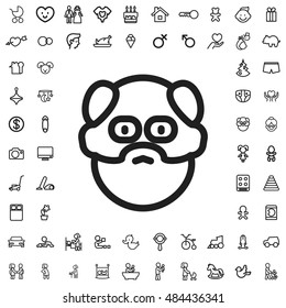 Old Man Face Icon Illustration Isolated Stock Vector (Royalty Free ...