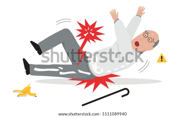 Old Man Falling Accident Cartoon Character 스톡 벡터(로열티 프리) 1511089940 ...
