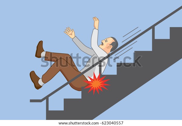 Old Man Falling Staircase Illustration About Stock Vector (Royalty Free ...