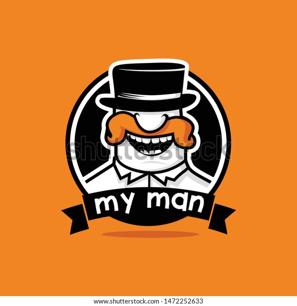 Old Man Hat Logo Character Designs 스톡 벡터(로열티 프리) 1472252633