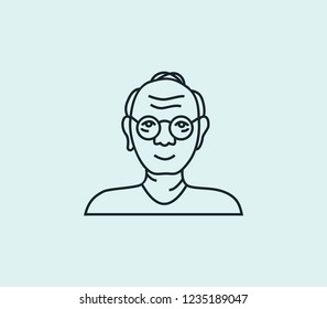 Old Man Icon Line Isolated On: vector de stock (libre de regalías ...