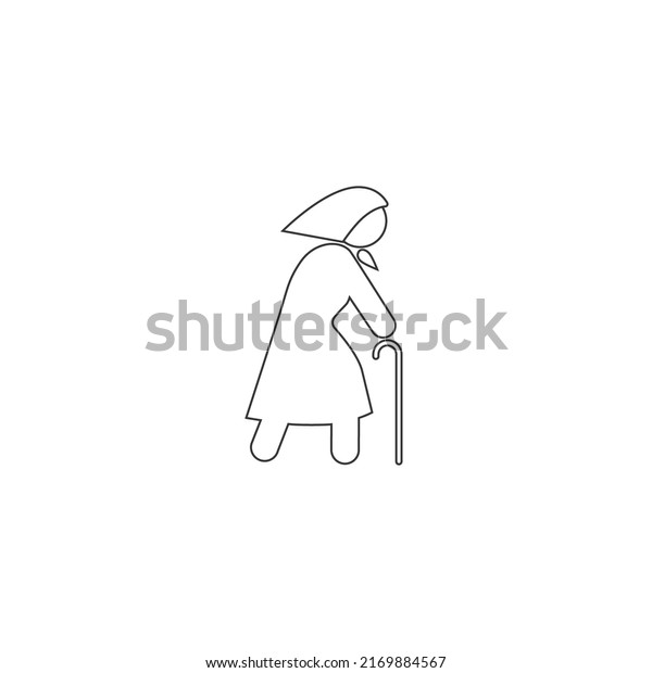 Old Man Line Icon Flat Vector Stock Vector (Royalty Free) 2169884567 ...