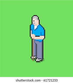 Old Man Pixel Art Style Stock Vector (Royalty Free) 61721233 | Shutterstock