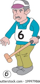 Old Man Playing Gateball Game Stock Vector (Royalty Free) 1999798604 ...