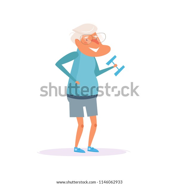 Old Man Sport Vector Cartoon Isolated Stock Vector (Royalty Free ...