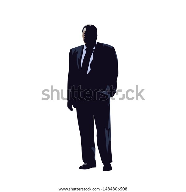Old Man Suit Standing Abstract Flat Stock Vector (Royalty Free ...