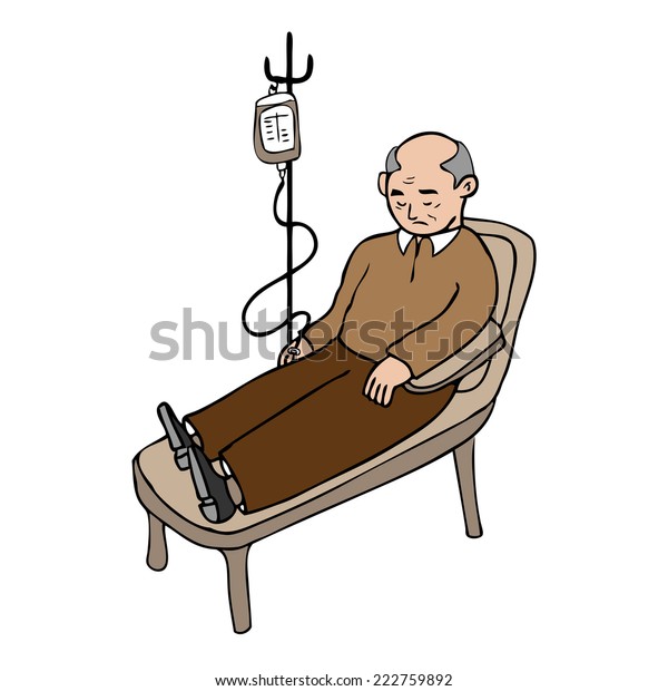 Old Man Treated Infusion Cartoon Vector Stock Vector (Royalty Free ...