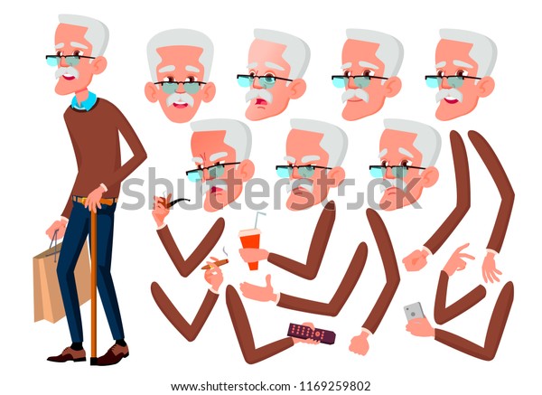 Old Man Vector Senior Person Aged Stock Vector (Royalty Free ...