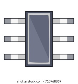 Old Microprocessor Icon Cartoon Illustration Old Stock Vector (Royalty ...