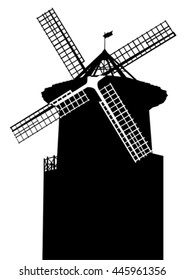 Old Mill On White Background Stock Vector (Royalty Free) 445961356 ...