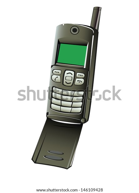 Old Mobile Phone Vector Illustration Stock Vector (Royalty Free ...