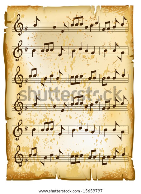 「Old Music Sheet Paper Texture Natural」のベクター画像素材（ロイヤリティフリー） 15659797