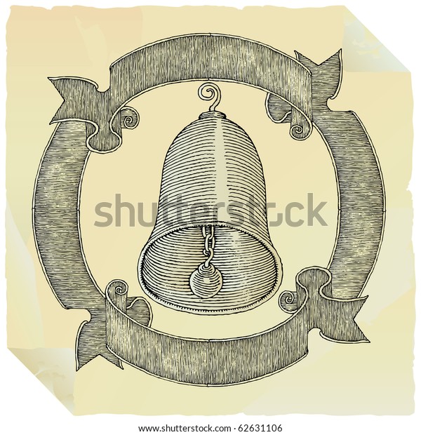 Old Paper Bell Label Drawing Stock Vector (Royalty Free) 62631106 ...