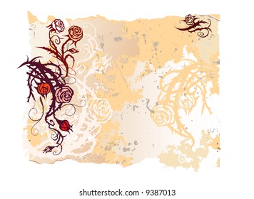 Old Paper Roses Stock Vector (Royalty Free) 9387013 | Shutterstock