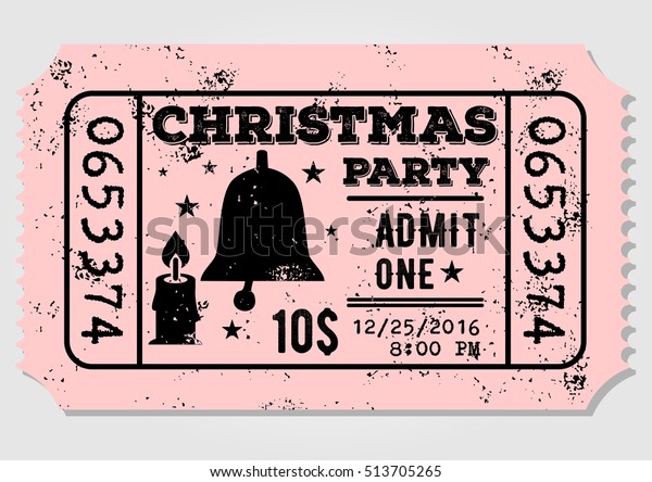 Old Paper Ticket Admit One Christmas Stock Vector (Royalty Free ...
